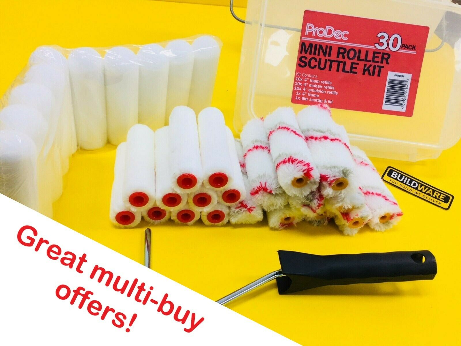 30 Piece 4″ Mini Roller Kit Foam – Buildware